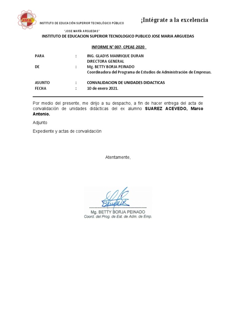 Informe Acta de Convalidacion MARCO Suarez | PDF