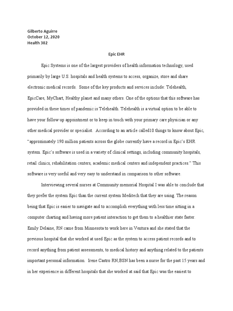 Epic Ehr 2 | PDF | Electronic Health Record | Hospital