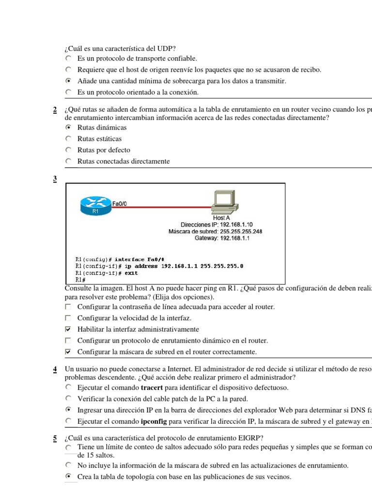 Examen Final Ccna2 Discovery Pdf Enrutador Computación Dirección Ip