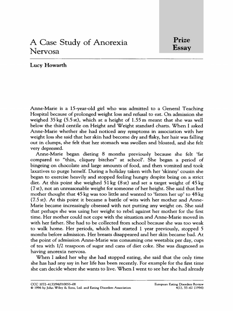 Study: Case of Anorexia Nervosa | PDF | Anorexia Nervosa | Eating Disorder
