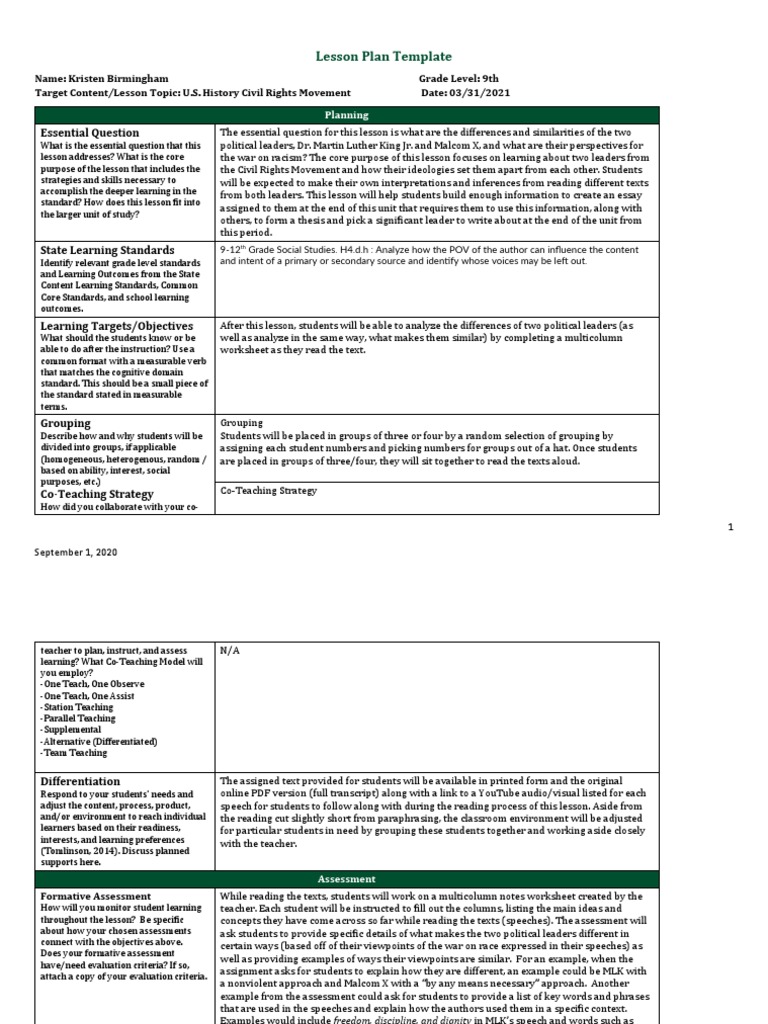 Strategy Based Lesson Plan Revised | PDF | Educational Assessment ...