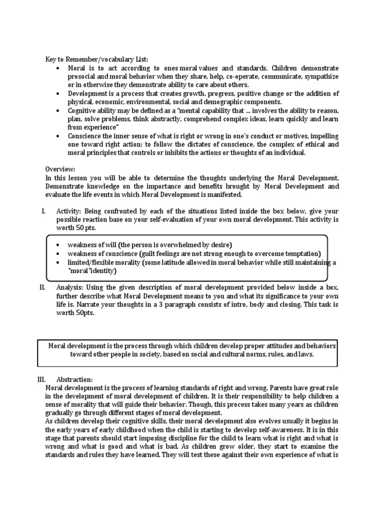 9 Moral Development | PDF | Conscience | Morality
