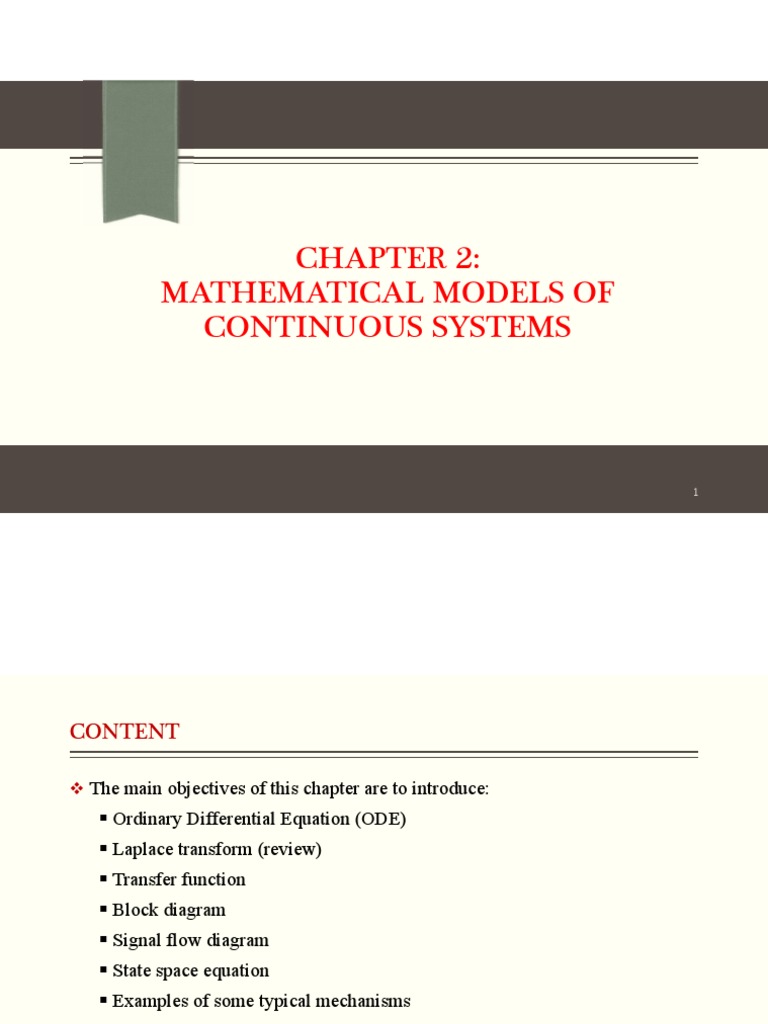 Chap 2 Mathematical Model of Continuous Systems | PDF | Algebra ...