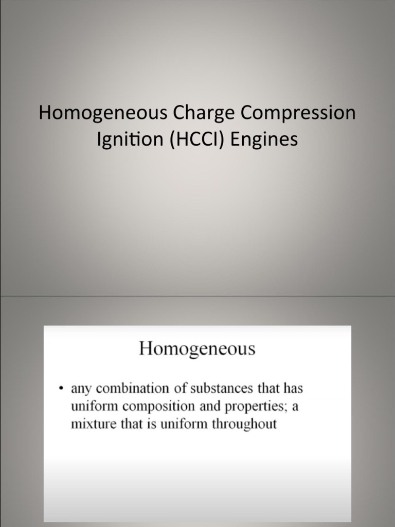 Homogeneous Charge Compression Ignition (HCCI) Engines | PDF