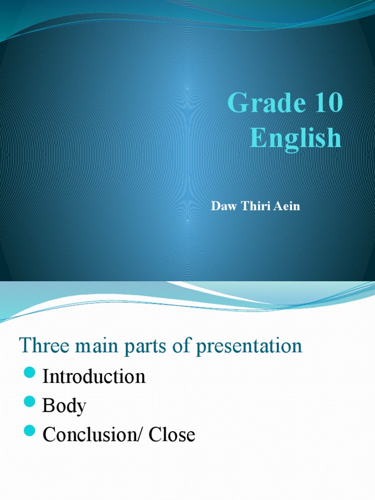 Grade 10 English: Daw Thiri Aein | PDF