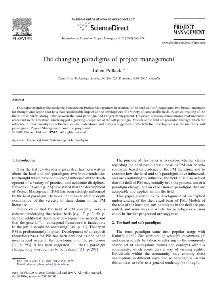 The Changing Paradigms of Project Management | PDF | Paradigm | Theory