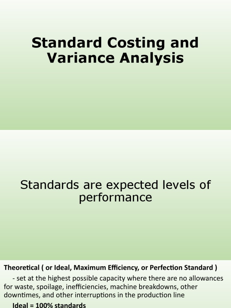 Standard Costing and Variance Analysis | PDF | Prices | Business Economics