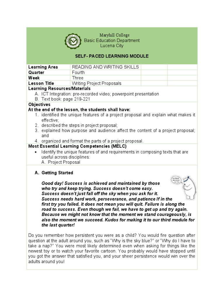 RW 4thq 3rd Module Answer | PDF | Human Nature | Learning