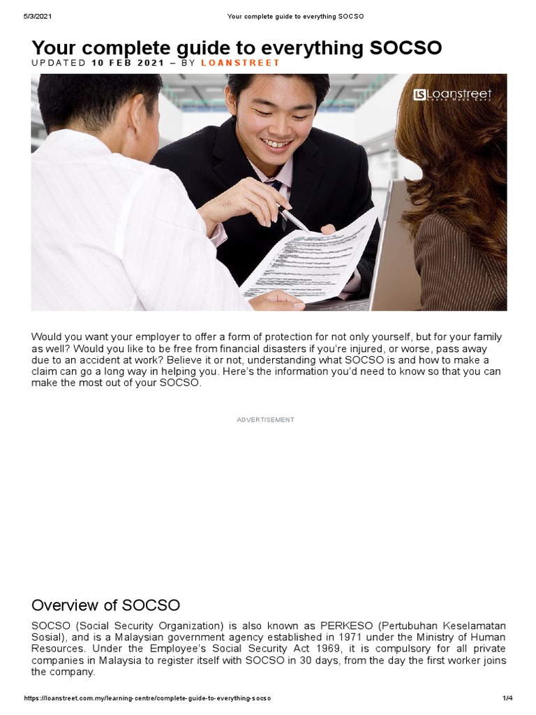 SOCSO Guide for Malaysian Workers | PDF | Unemployment Benefits ...