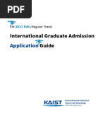 KAIST Admission Guideline For International Applicants 2025 (Including ...