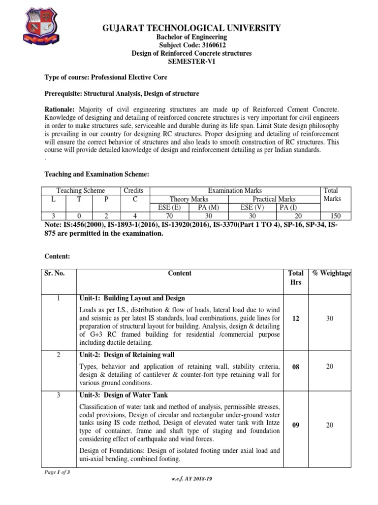 Design of Reinforced Concrete Structures | PDF | Economic Sectors ...