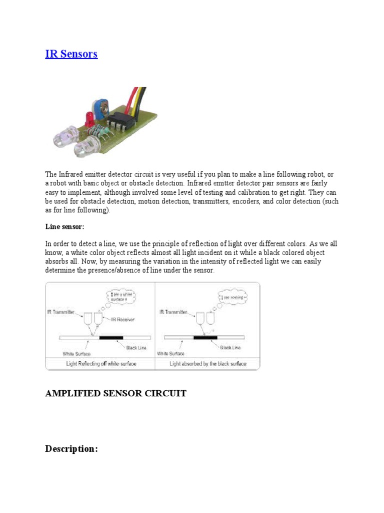 IR Obstacle Detection Using LM358 | PDF | Infrared | Sensor