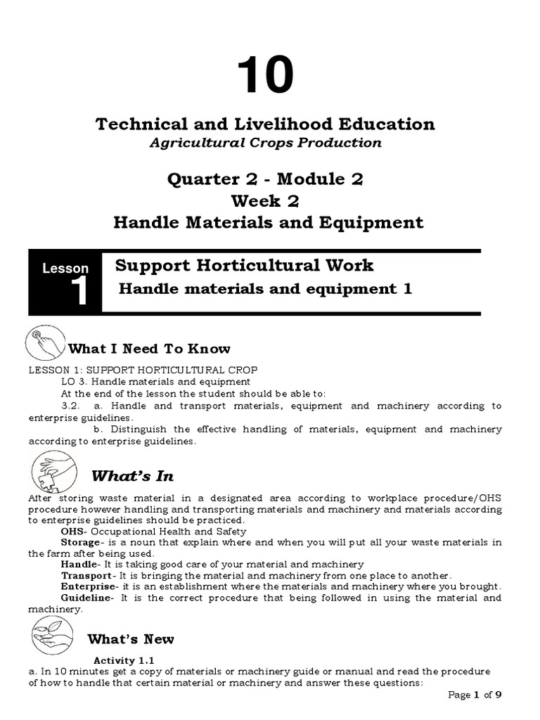 TLE Agri Crop Prod 10 Q2 Module 2 Long Final 1 | PDF | Plough | Ac ... TLE Agri Crop Prod 10 Q2 Module 2 Long Final 1 | PDF | Plough | Ac ...
