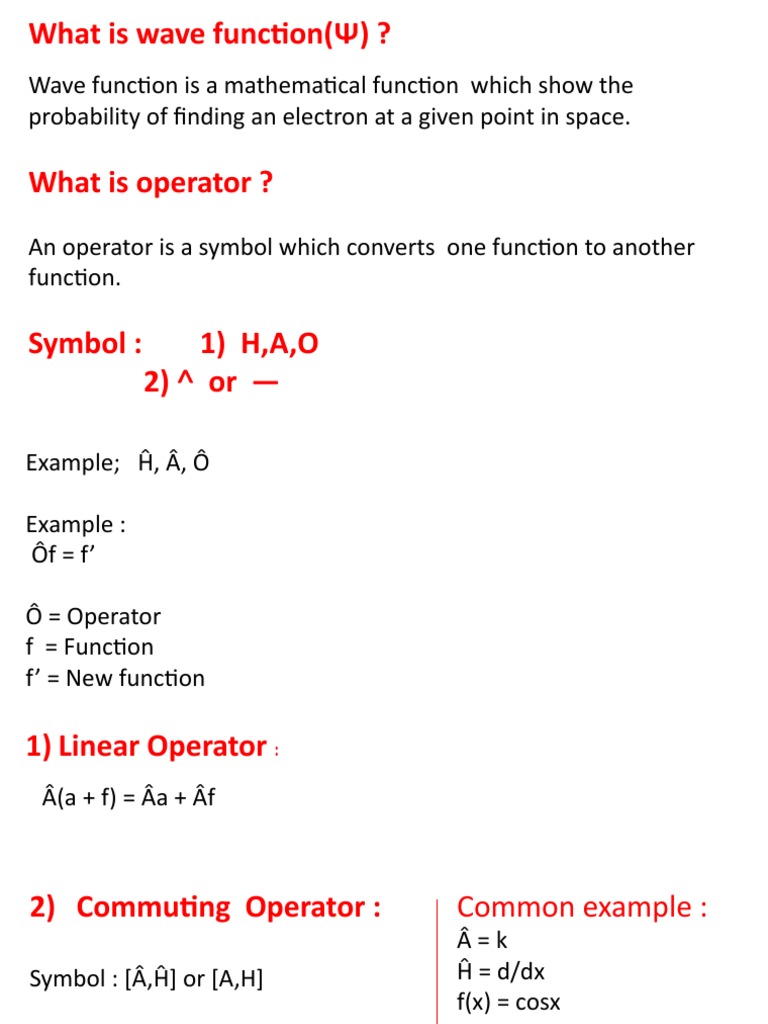 Operators in Quantum Mechanics | PDF
