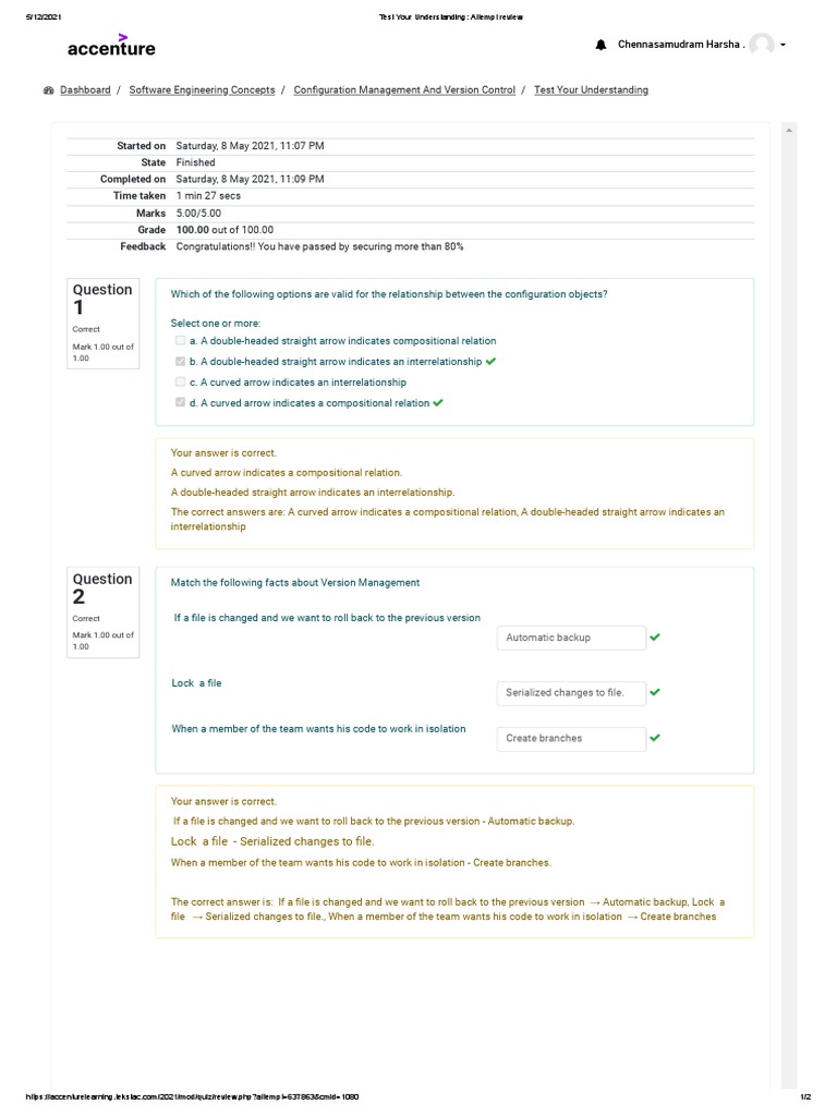 Test Your Understanding - Attempt Review5 | PDF | Version Control | Audit