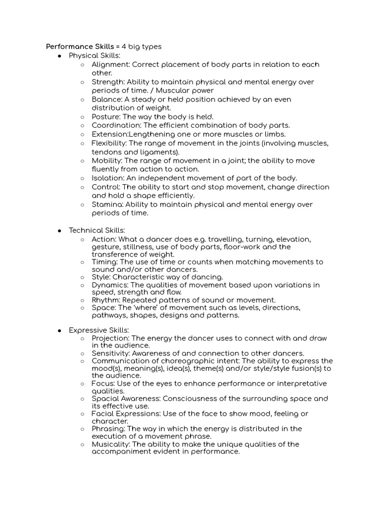 Dance Notes Edited | PDF | Dances | Flexibility (Anatomy)