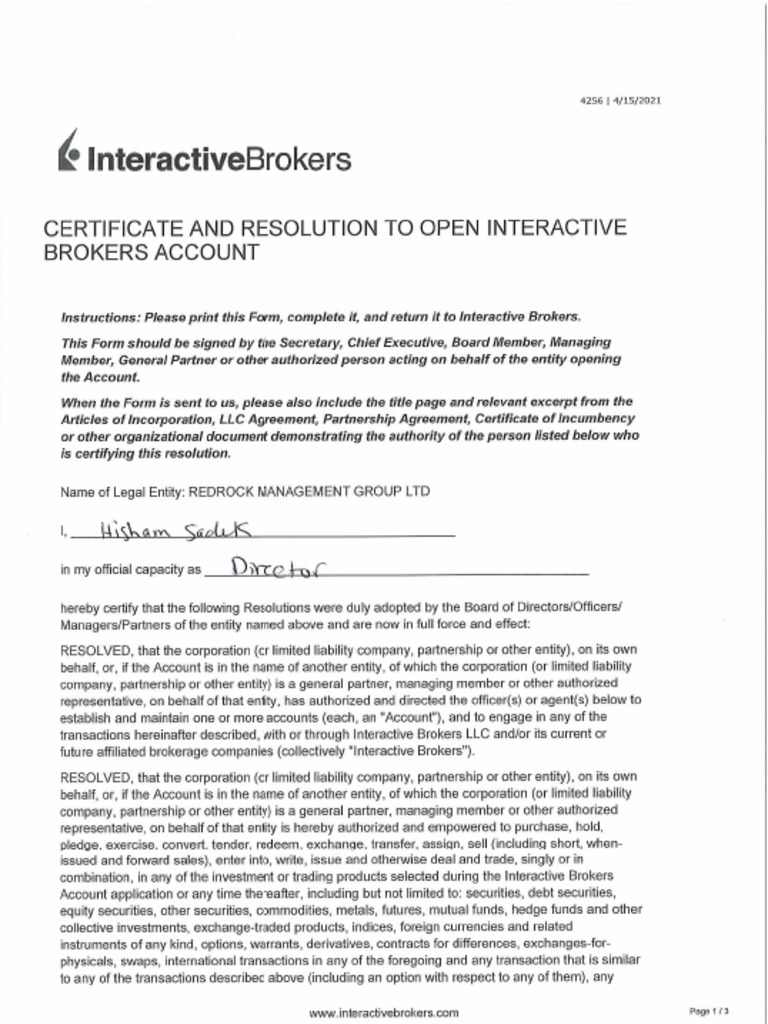 Proof of Authorisation To Open Account | PDF