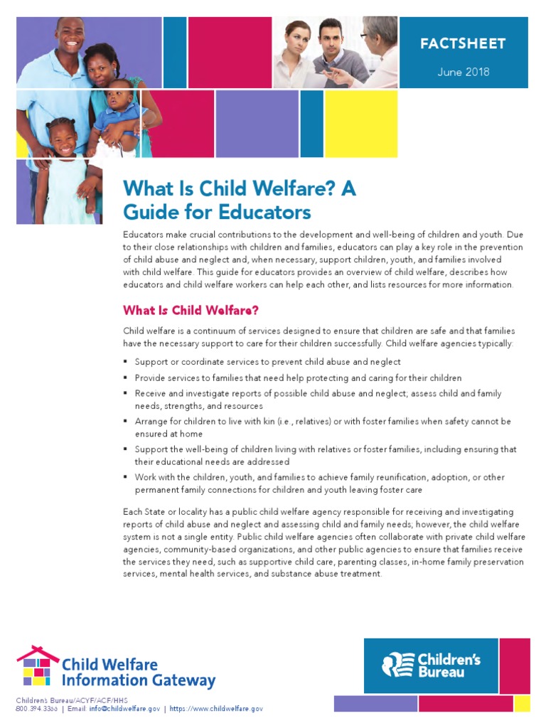 What Is Child Welfare? A Guide For Educators: Factsheet | PDF | Child ...