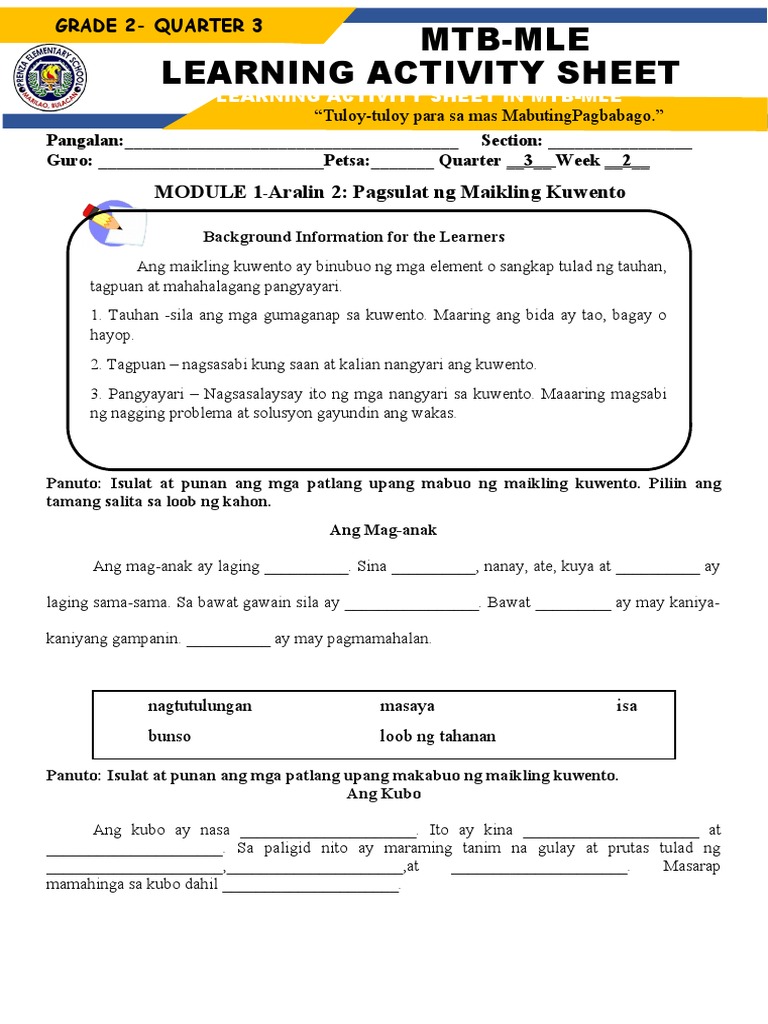 Mtb-Mle Module 1 Aralin 2 | PDF