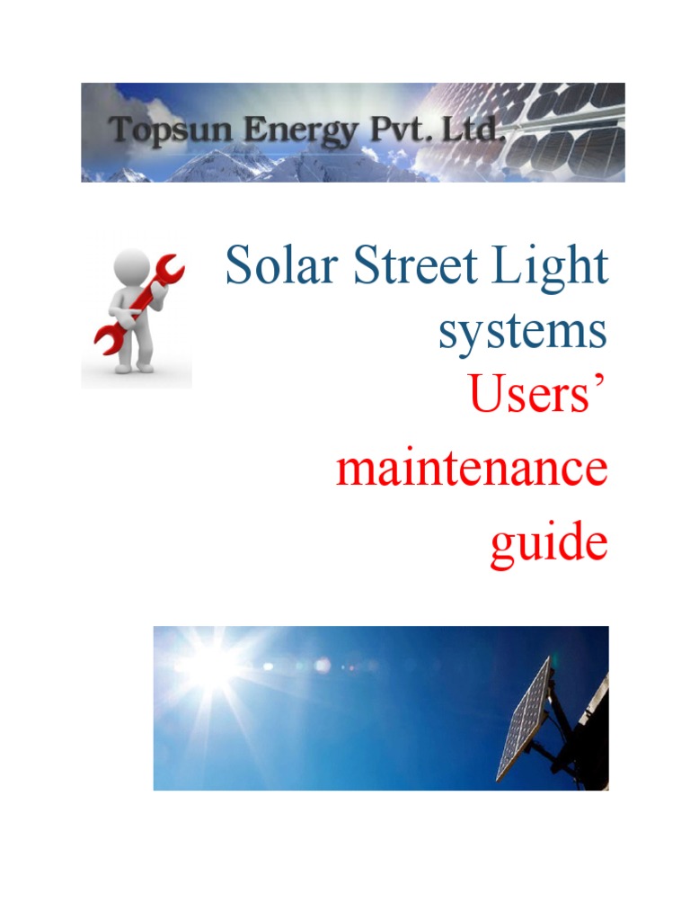 Solar Street Light Maintenance Guide | PDF | Photovoltaic System ...