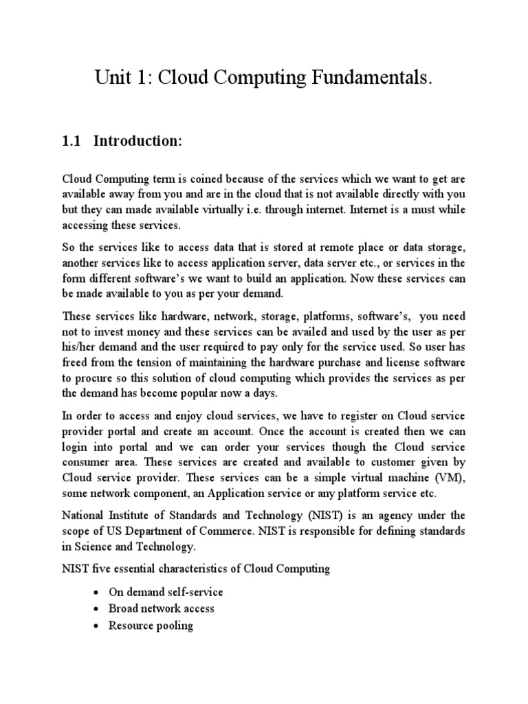 Unit 1 - IMED | PDF | Platform As A Service | Cloud Computing