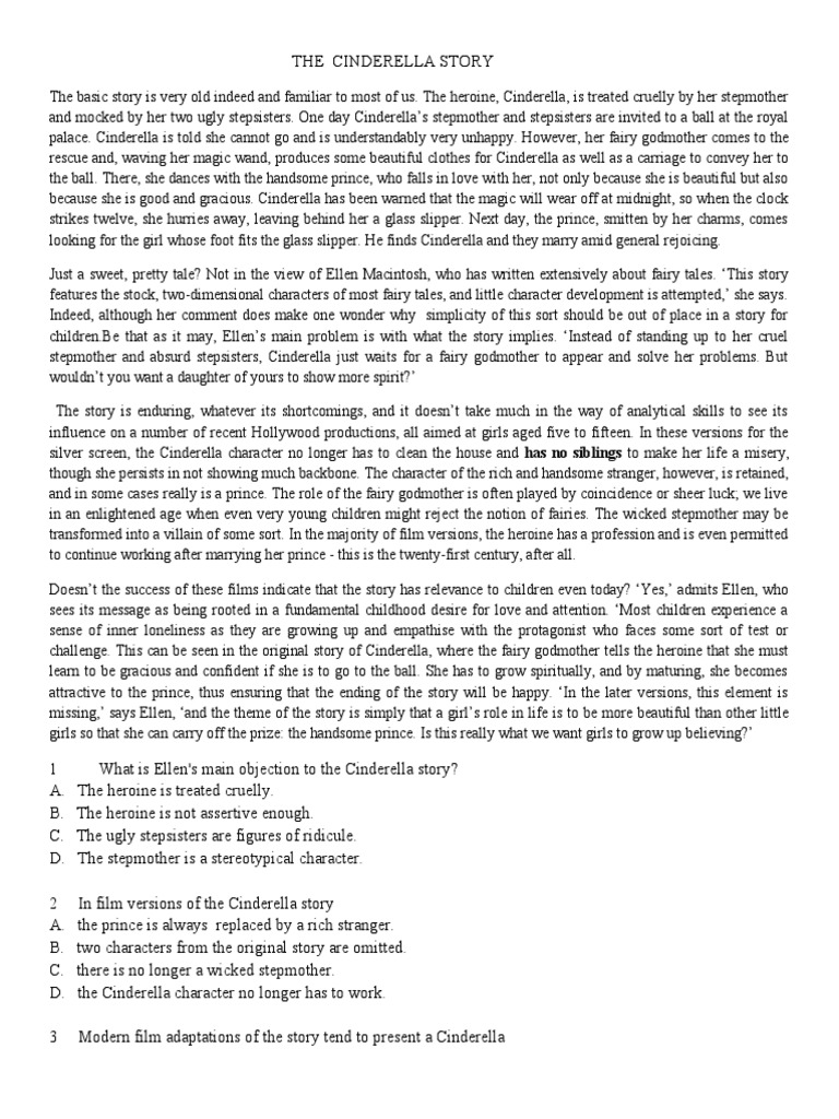 The Cinderella Story | PDF | Cinderella