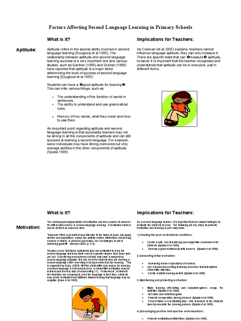 Factors Affecting Second Language Learning | PDF | Second Language ...