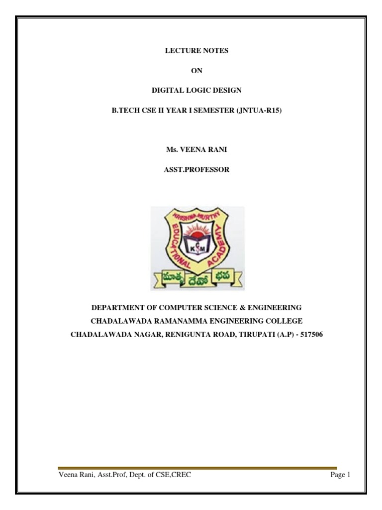 Digital Logic Design Notes | PDF | Logic Gate | Binary Coded Decimal