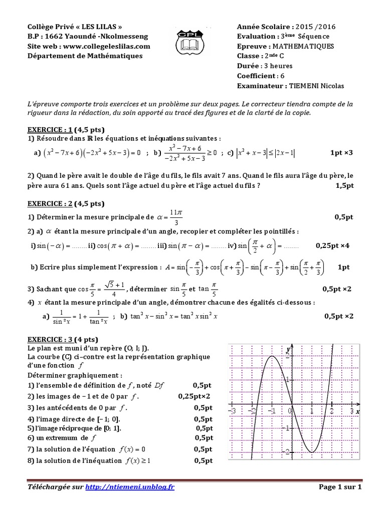 Maths 2ndc | PDF | Algèbre | Espace