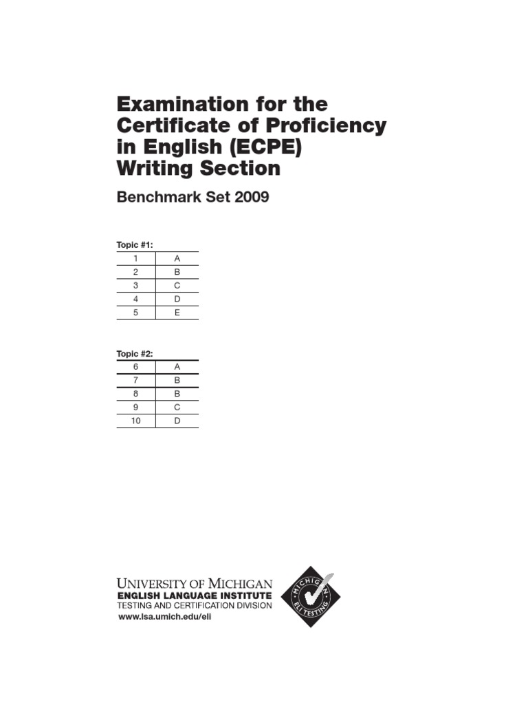 Examination For The Certificate of Proficiency in English (ECPE ...