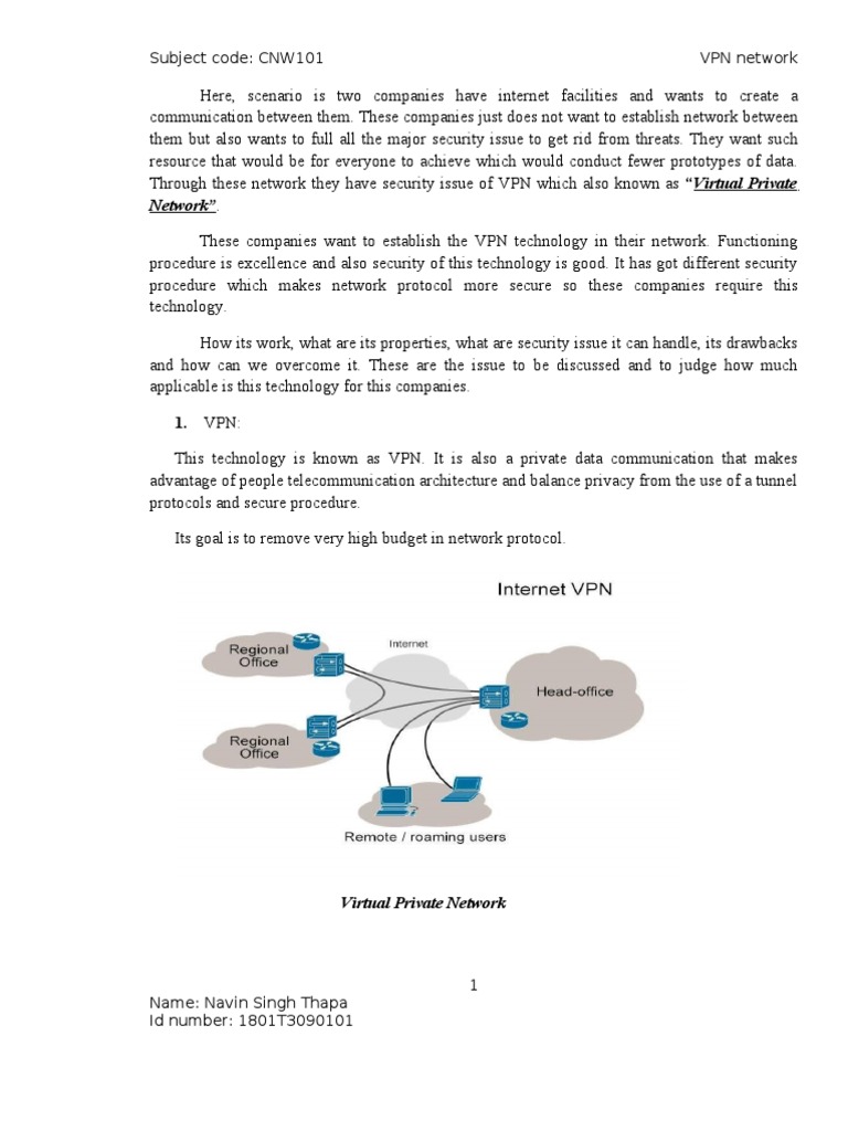 Network".: Subject Code: CNW101 VPN Network | PDF | Virtual Private ...