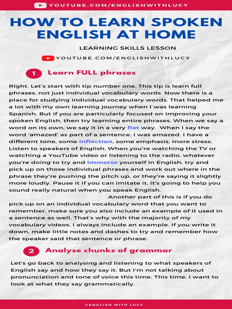 Learn Spoken English | PDF | English Language | Vocabulary