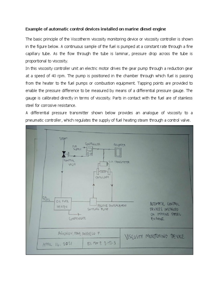 Automatic Control Devices Installed On Marine Diesel Engine | PDF