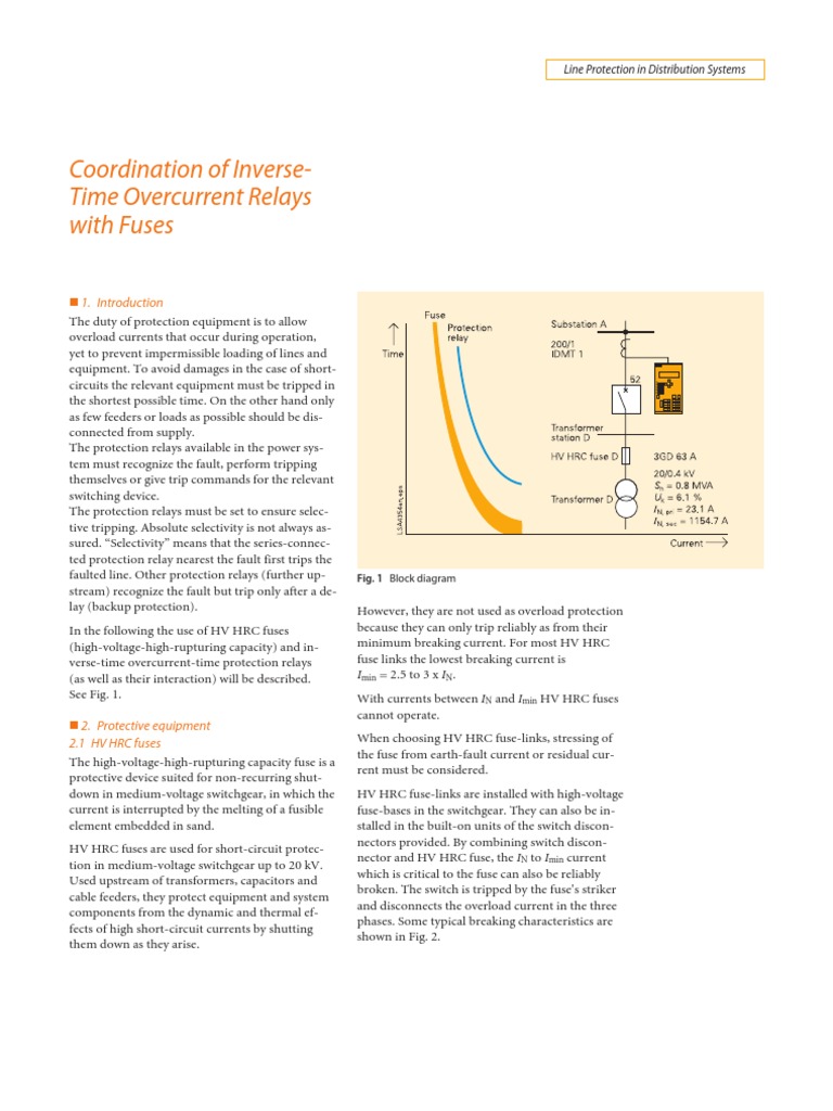 Coordination of Inverse-Time Overcurrent Relays With Fuses: N 1 ...