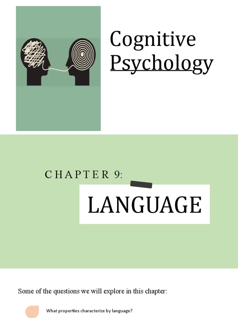 Cognitive Psychology - Chapter 9 Language | PDF | Word | Speech