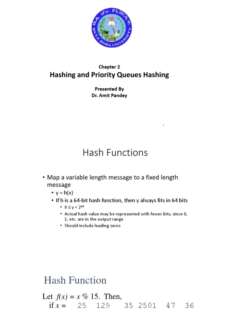 CH 2 - Hashing and Priority Queues Hashing | PDF | Database Index | Algorithms And Data Structures
