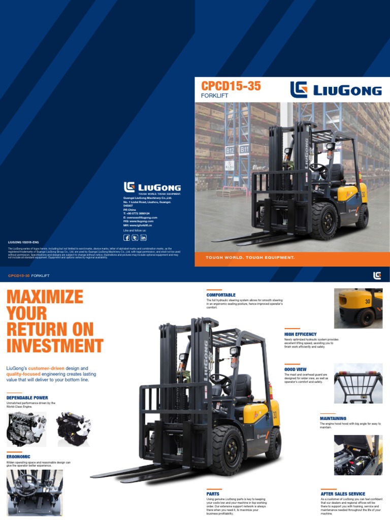 CPCD15-35 Brochure 201810 | PDF | Axle | Tire