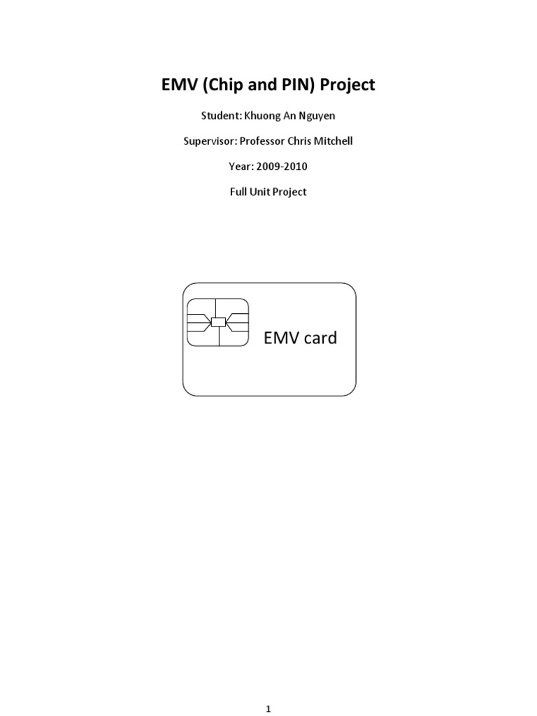 EMV (Chip and PIN) Project | PDF | Emv | Smart Card