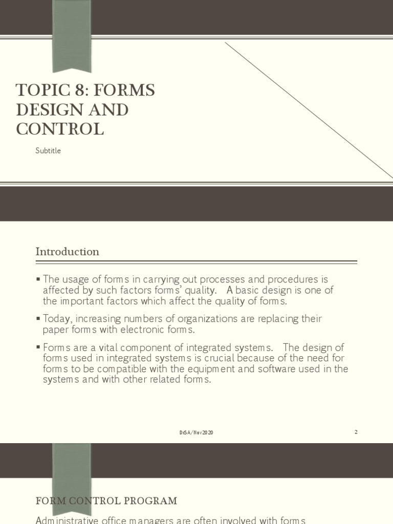 Topic 8: Forms Design and Control: Subtitle | PDF | Optical Character ...
