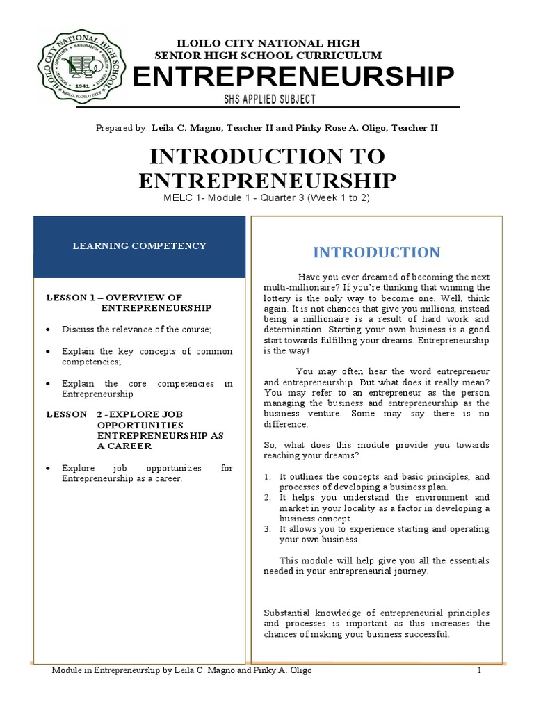 Unlocking Entrepreneurial Potential: An Introduction to the Foundations ...