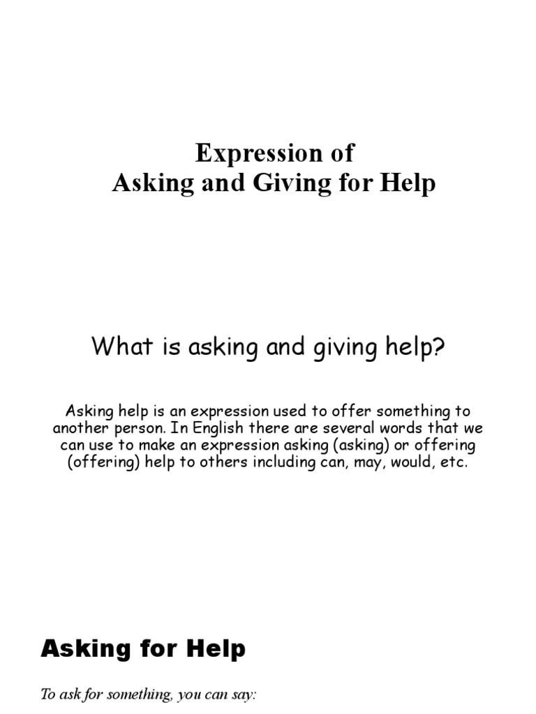 Asking and Giving Help in English | PDF