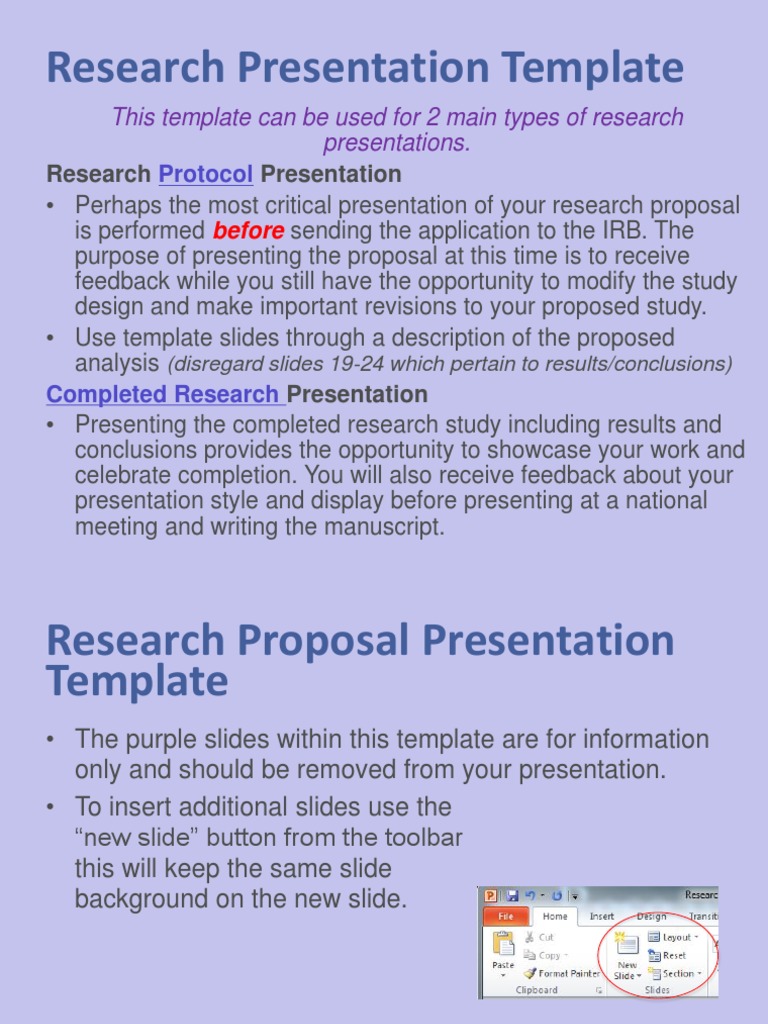 Research Presentation Template: This Template Can Be Used For 2 Main ...