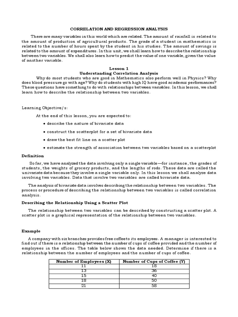 Correlation and Regression Analysis | PDF | Regression Analysis | Linear Regression
