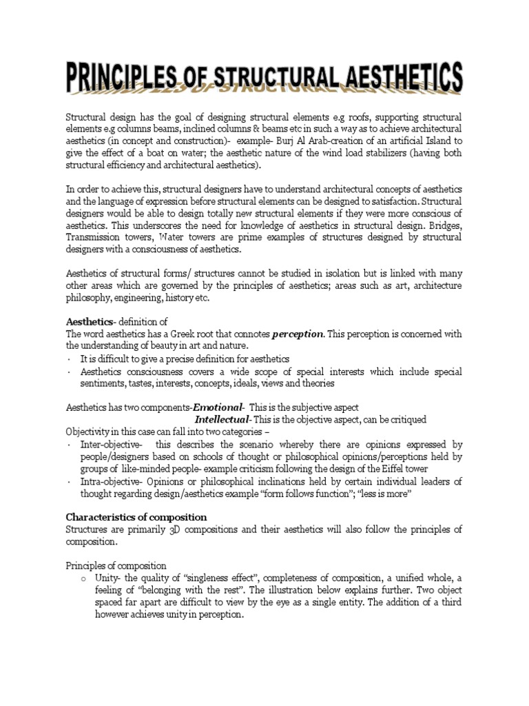 STRUCT AESTHETICS Principles-Notes | PDF | Composition (Visual Arts ...