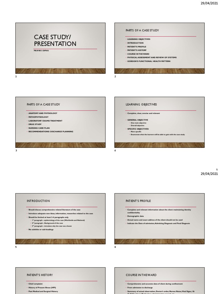 Case Study Presentation Format Handout | PDF | Patient | Physical Examination