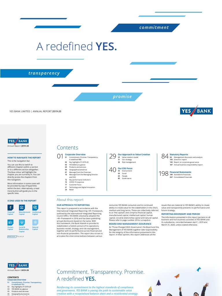 YBL Annual Report 2019 2020 PDF | PDF | Reserve Bank Of India | Banks