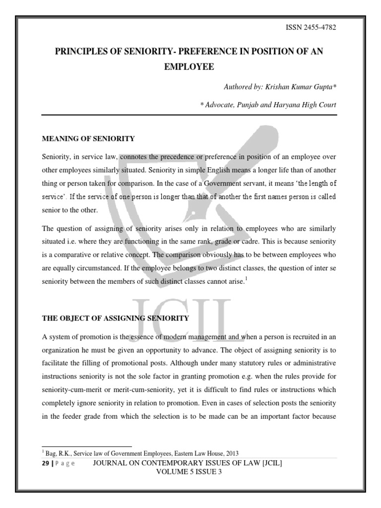Principles of Seniority in Employment | PDF | Supreme Court Of India ...