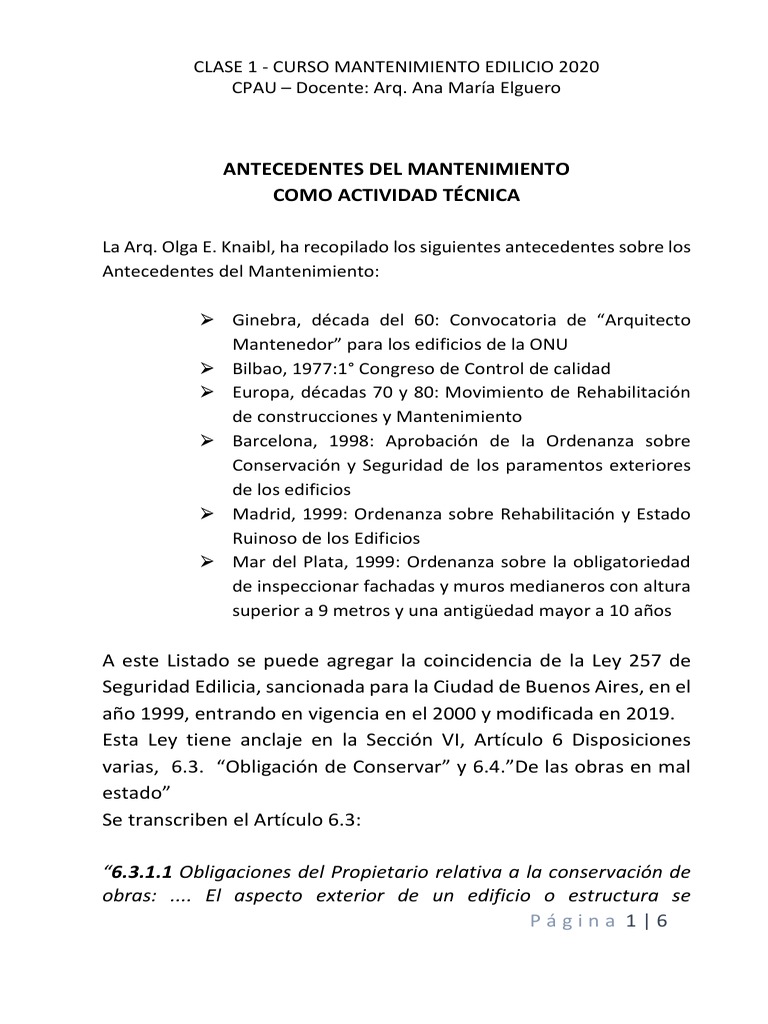 Mantenimiento Edilicio Clase 1 Apunte 1 | PDF | Condominio | Diseño ...