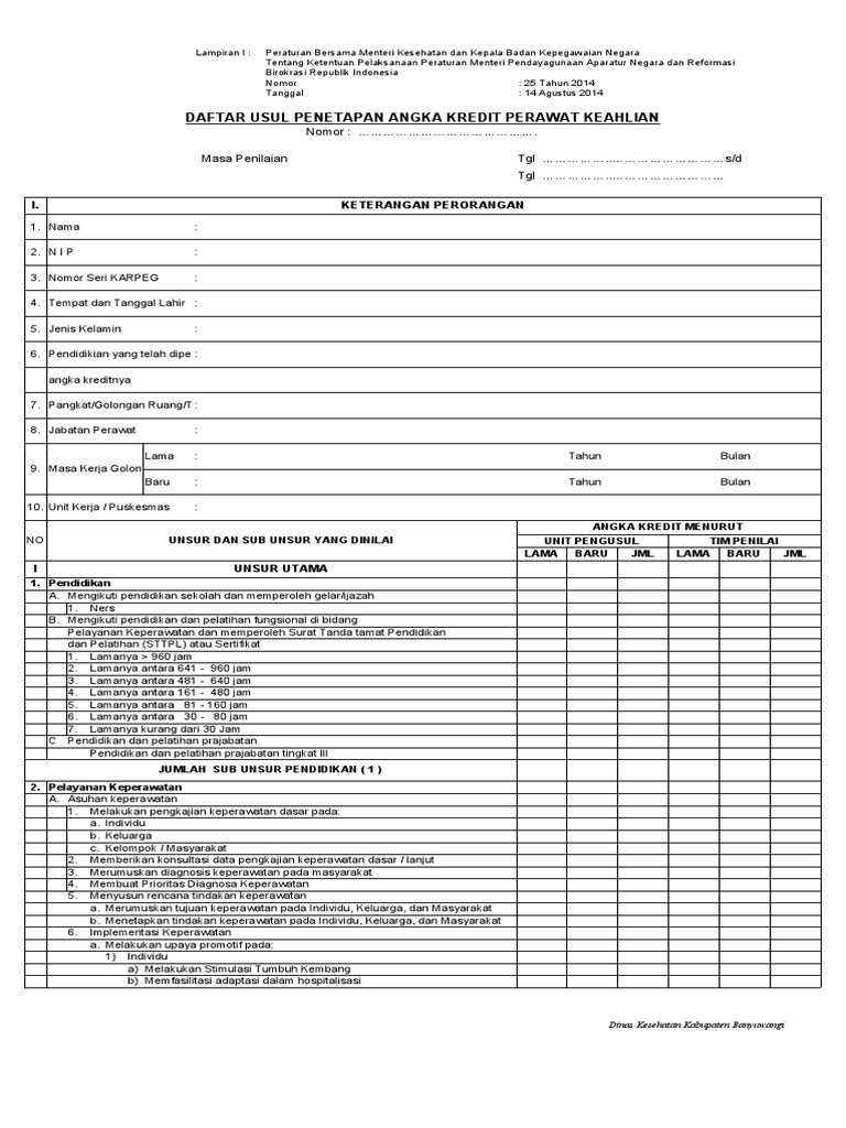Form Dupak PERAWAT AHLI | PDF