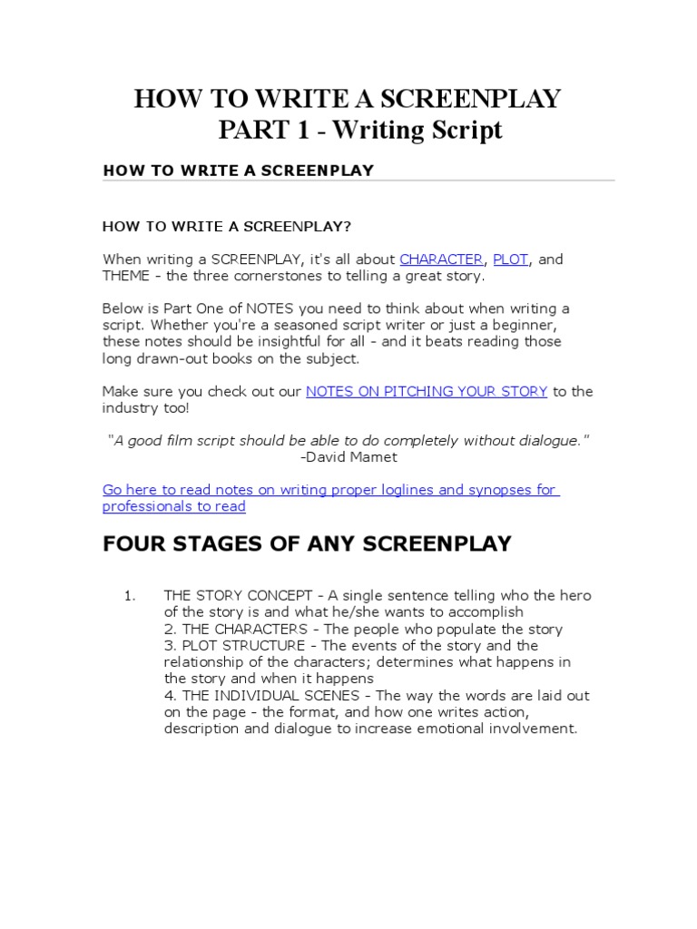 How To Write A Screenplay | PDF | Screenplay | Plot (Narrative)